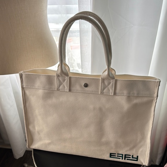 Effy | Bags | Effy Cream Structured Tote Bag | Poshmark